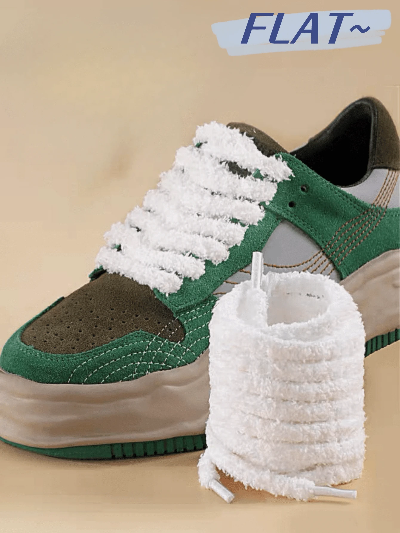 New Plush Shoelaces, Fashionable Ins Style Flat 1.5cm Wide Fluffy Laces ...