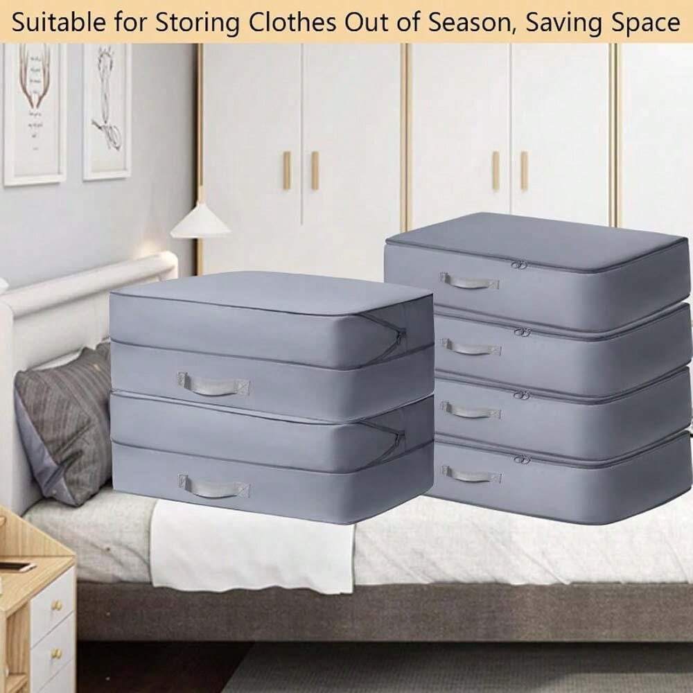 4pcs Large Gray Compression Storage Bags - Space-Saving, No-Vacuum ...