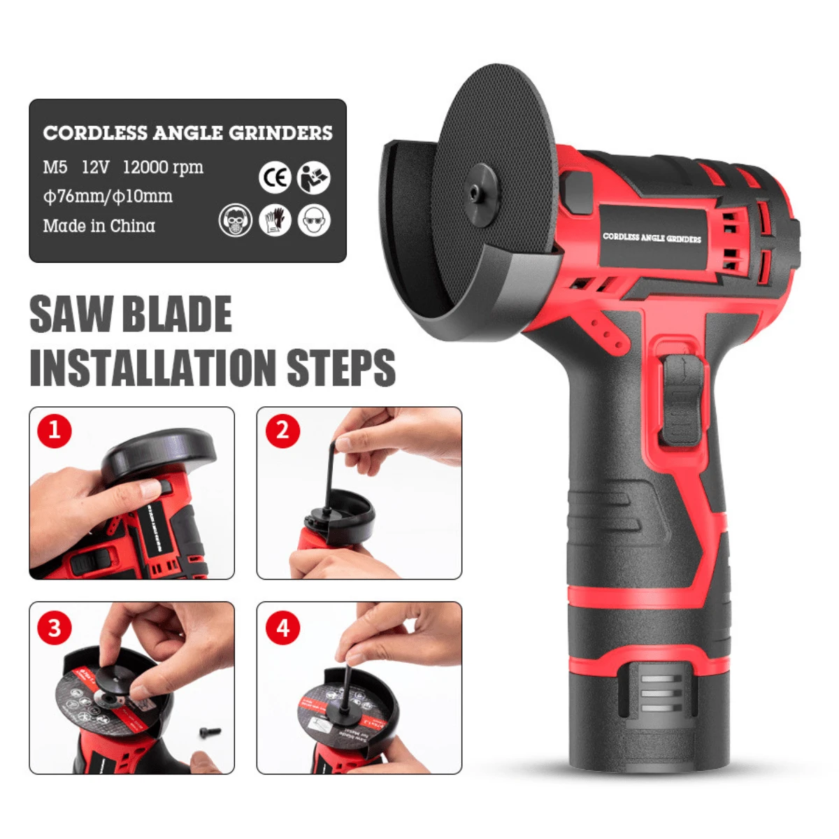 Lithium Electric Mini Brushless Angle Grinder Grinder Cutting Machine ...