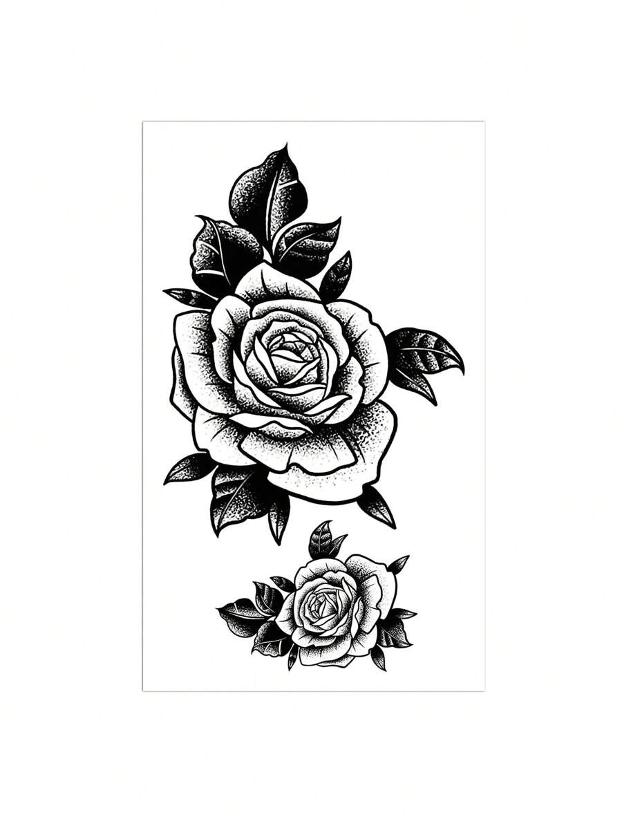 Flower Temporary Tattoo Sticker, Waterproof Magic Tattoo, Lasts To 3-5 ...