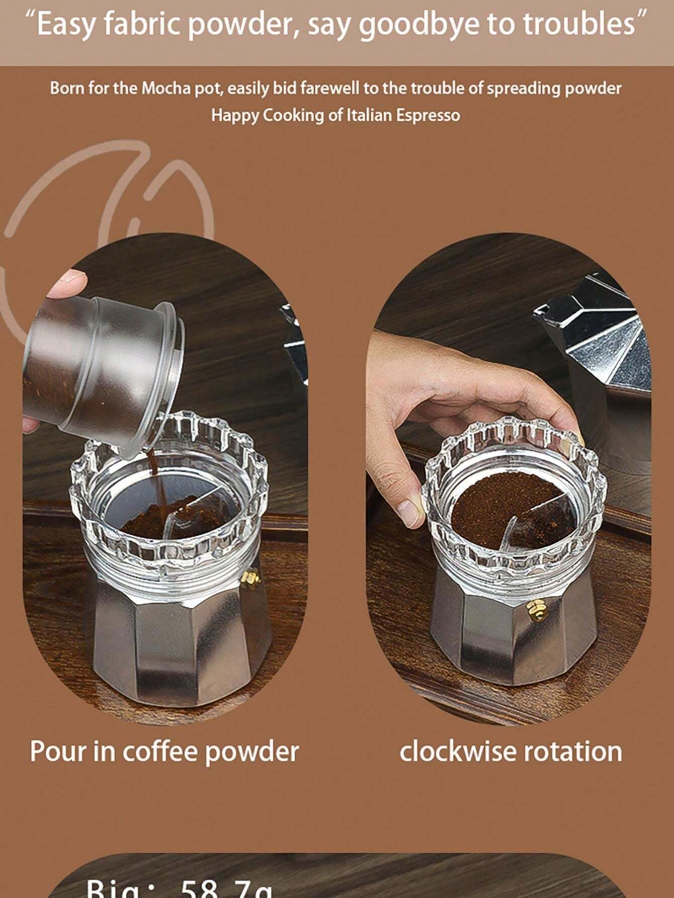 Embudo de llenado de polvo de café para cafetera Moka, herramienta ...