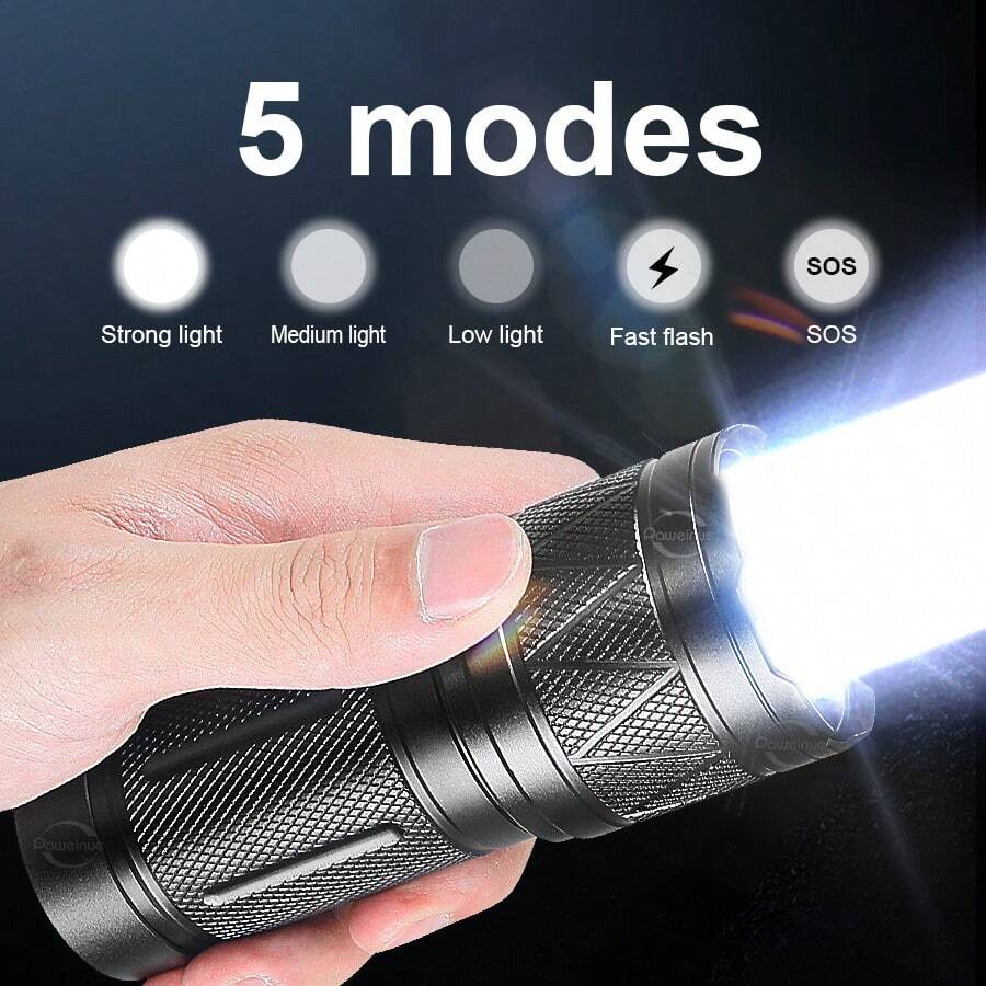 Long-Range Strong Light Multi-Functional Flashlight Aluminum Alloy LED ...