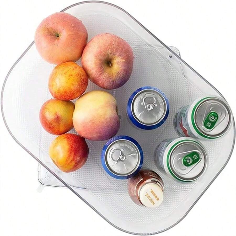 360-Degree Rotating Transparent Turntable Refrigerator Storage Rack, Multi-Functional Snack And ...