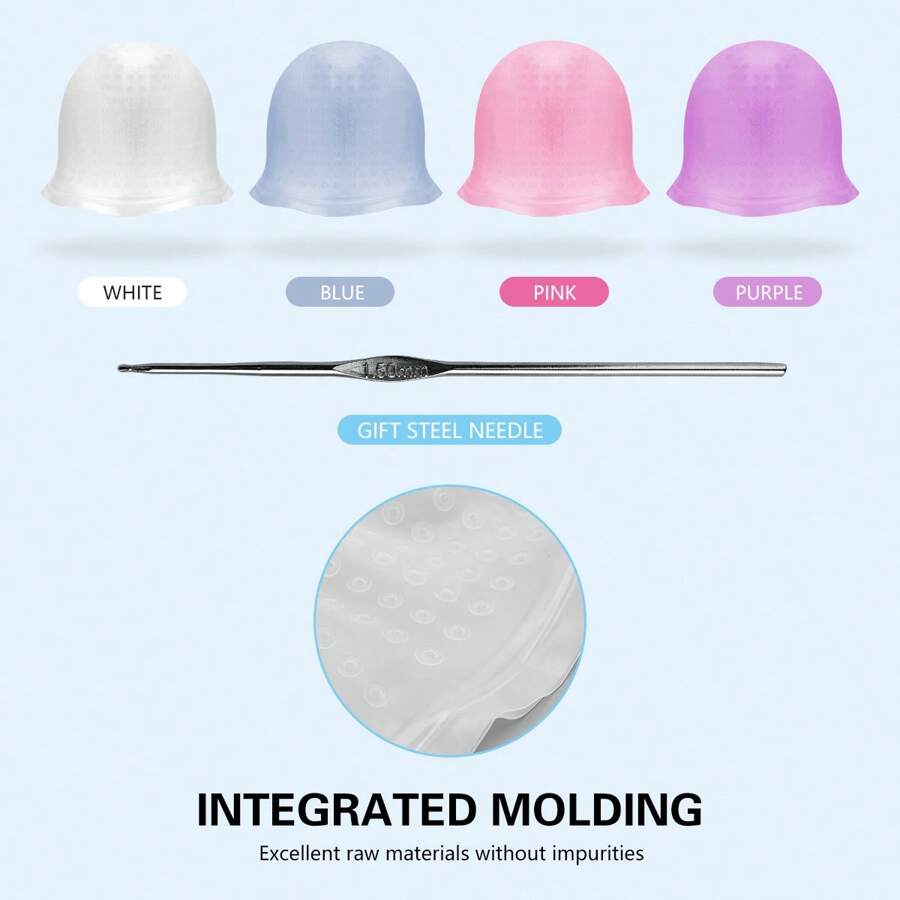 Hair Coloring Highlighting Cap Reusable Silicone Highlight Cap Pull ...