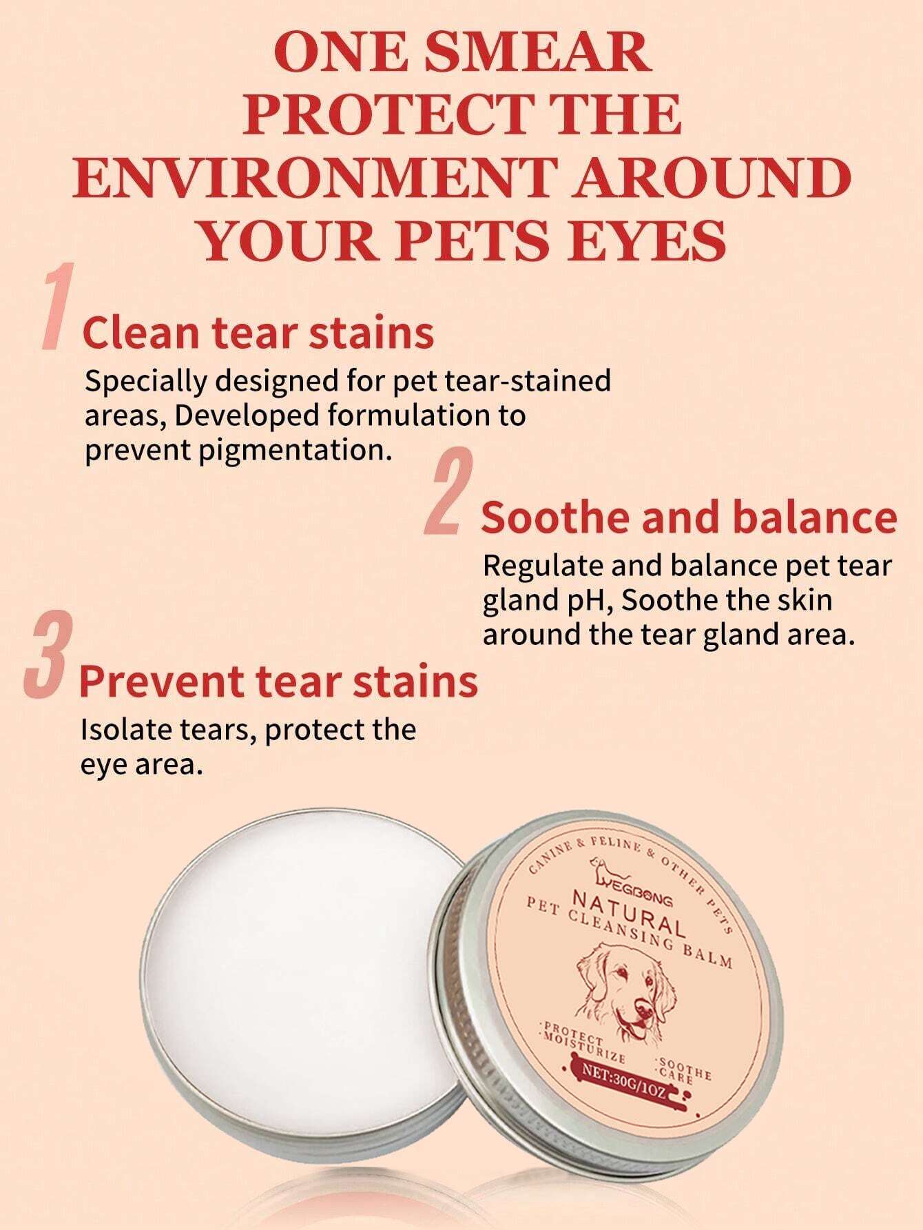 Pet Tear Stain Prevention Balm With Pro Powder Brush,Eye Care For Dogs ...
