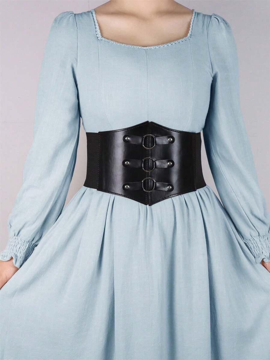 Women Medieval Wide Belt Steampunk Faux Leather Corset Belt For ...