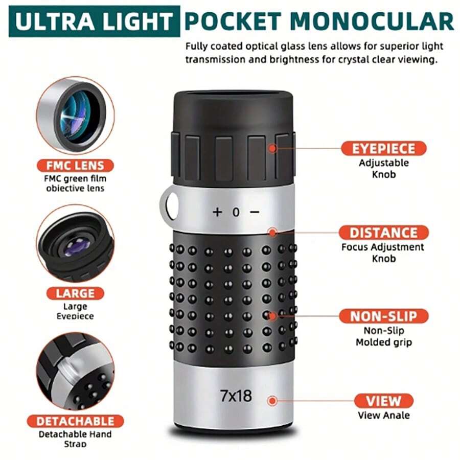 Mini 7x Magnifying Telescope Monocular Crosshairs Rangefinder ...
