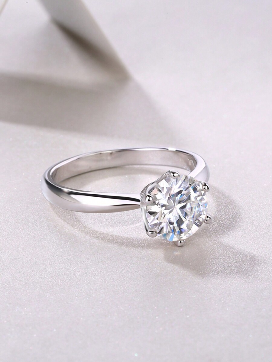 GRA Certified 1/2/3/5CT Moissanite Ring VVS1 Lab Diamonds Solitaire ...