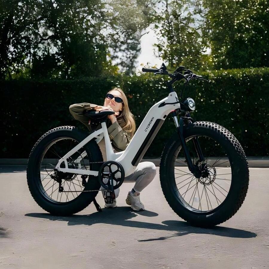 CYCROWN Verve 26" Step-Thru Fat Tire City Cruiser Electric Bike 1000W ...