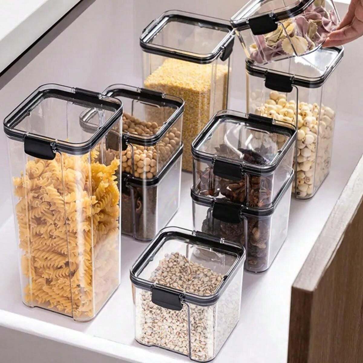 Stackable Kitchen Sealed Jar Plastic Food Storage Box Multigrain Tank ...