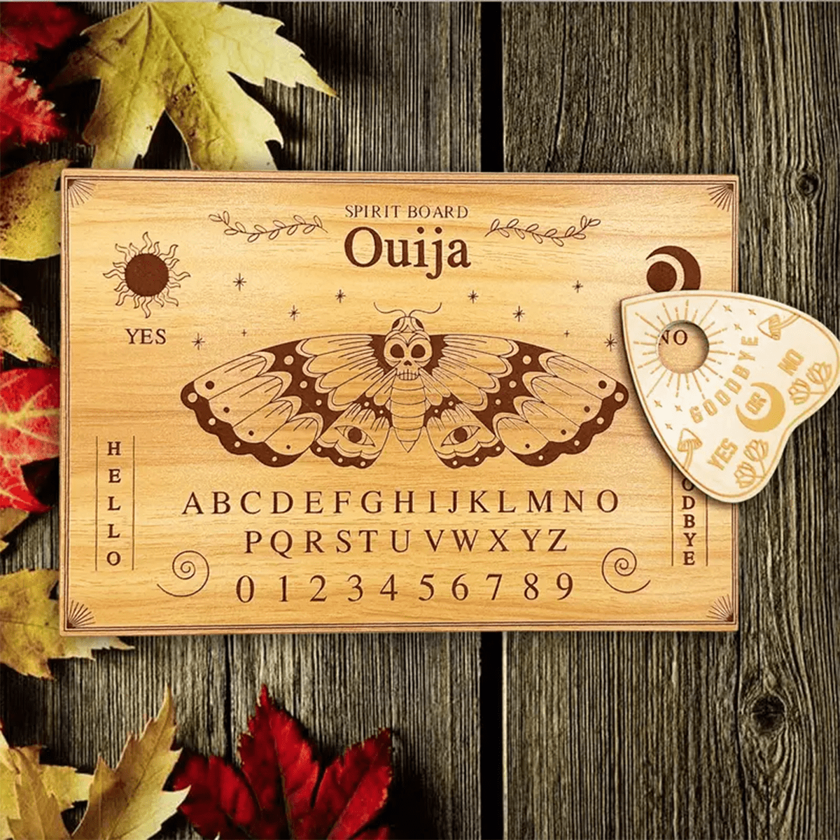 Ouija Spirit Board: Wooden Ouija Set For Ghostly Fun - Perfect For ...