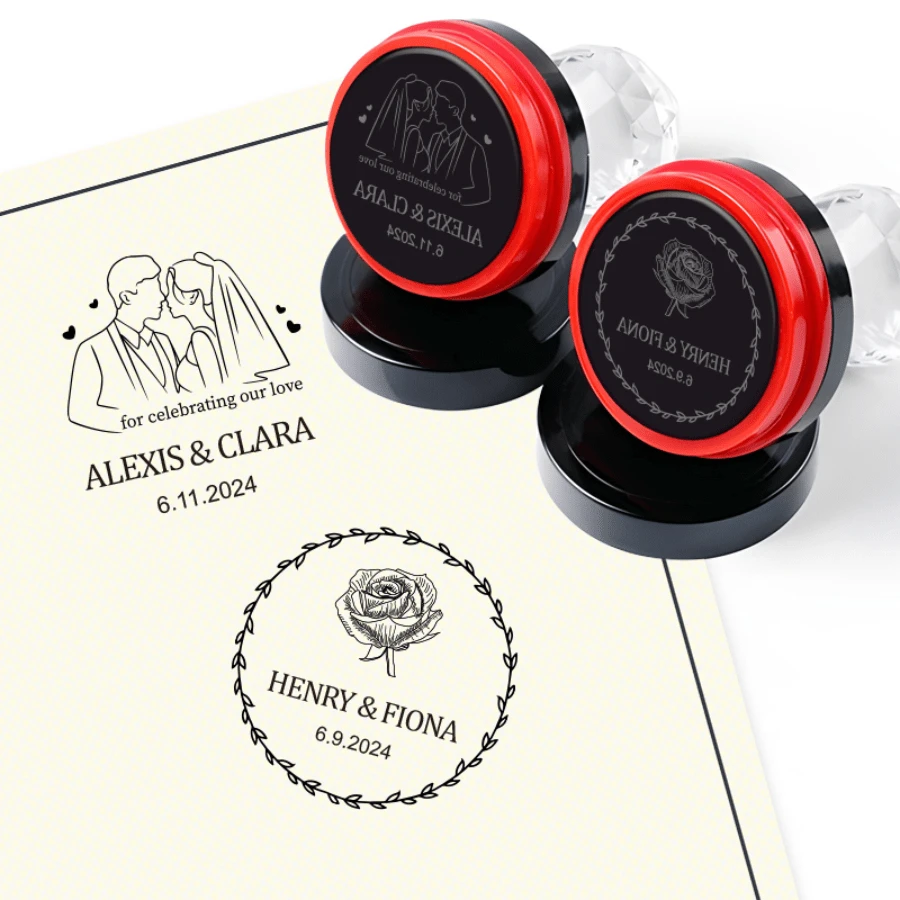 Customized Couple's Stamp For Wedding Invitations And Event Favors ...