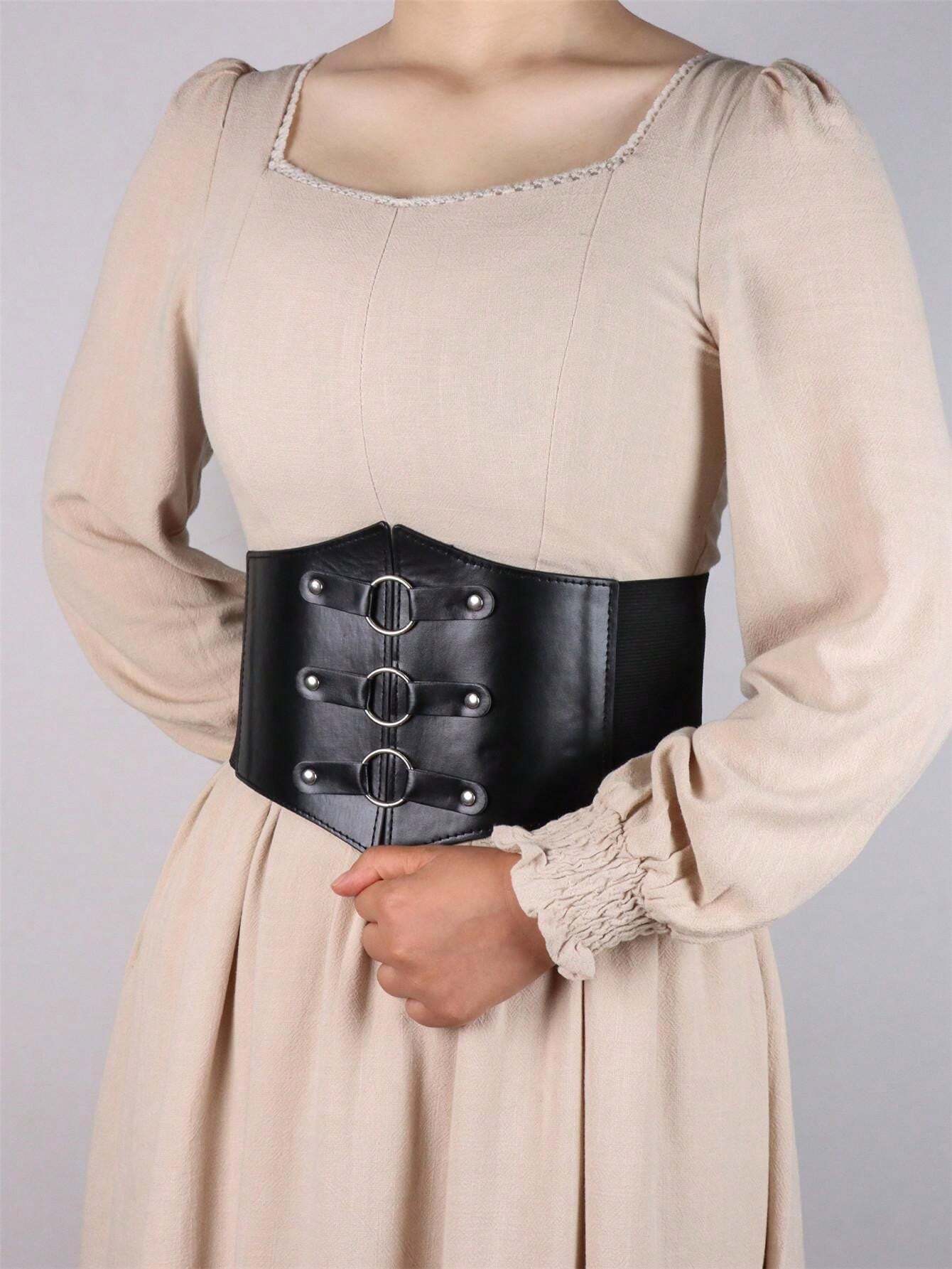 נשים מימי הביניים חגורה רחבה Steampunk מחוך דמוי עור חגורה לירידים ...