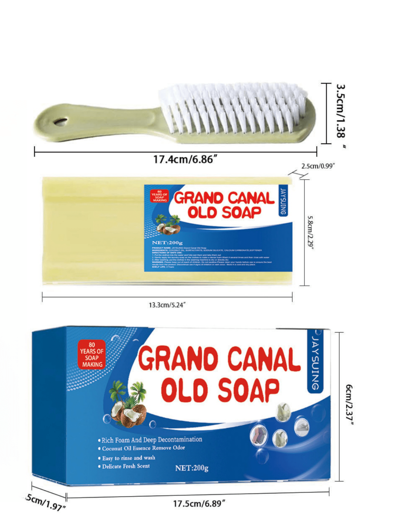 Deep Cleaning Laundry Soap Bar, Easy Rinsing, Non-Irritating, Removes ...