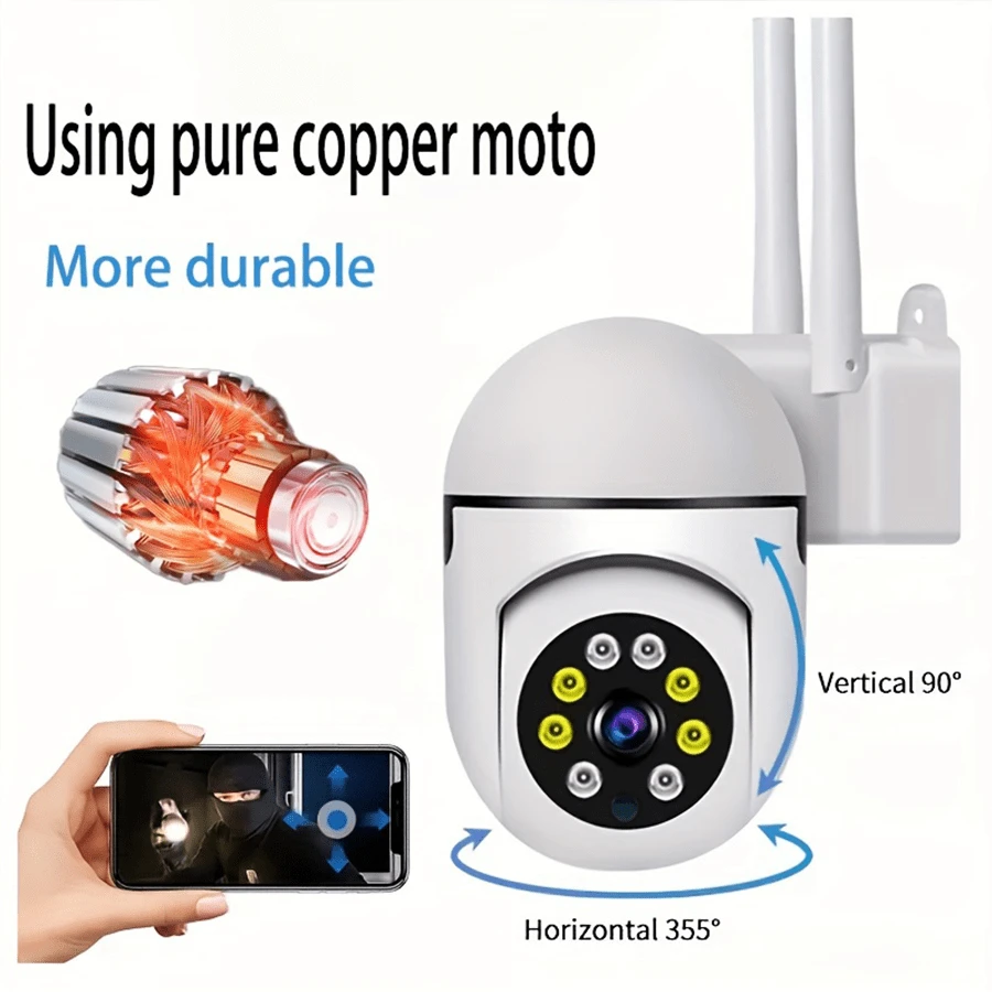 Teruhal 1 pièce Caméra de sécurité sans fil domestique et extérieure ...