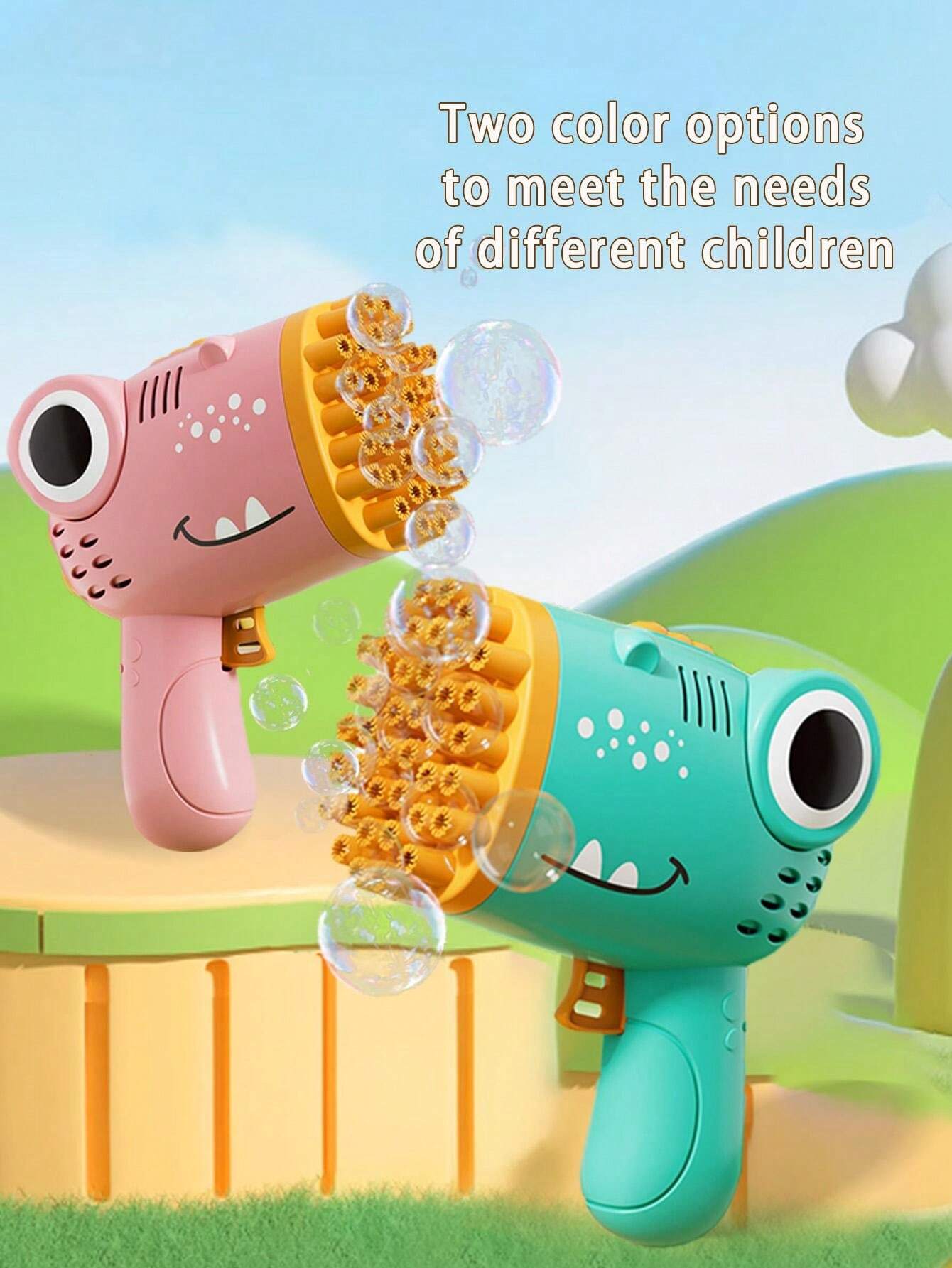 Kids Handheld Bubble Blower Toy, Outdoor Dinosaur Style Bubble Machine ...