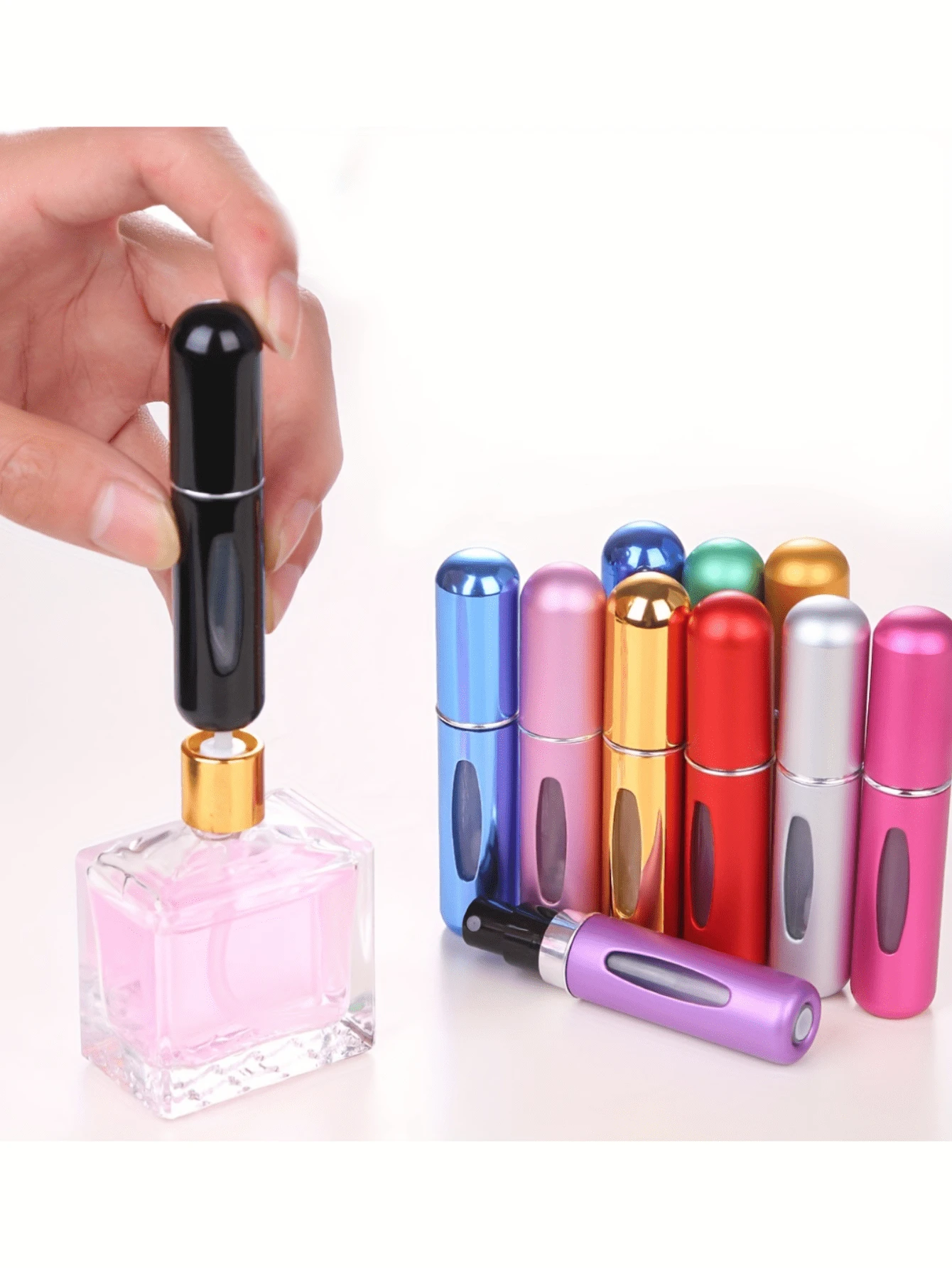 Random 2 Packs Perfume Refill Bottle Portable Mini Refillable Spray Can ...