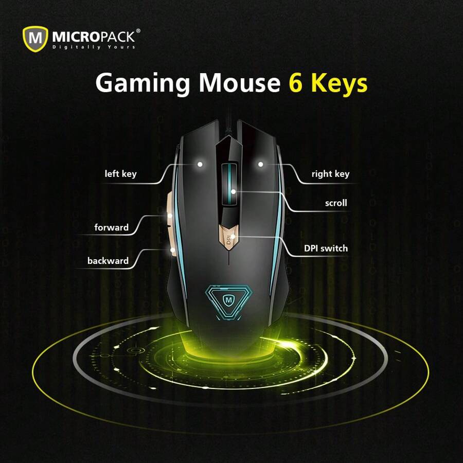 MICROPACK Wired RGB Gaming Mouse Computer Desktop Notebook Office ...