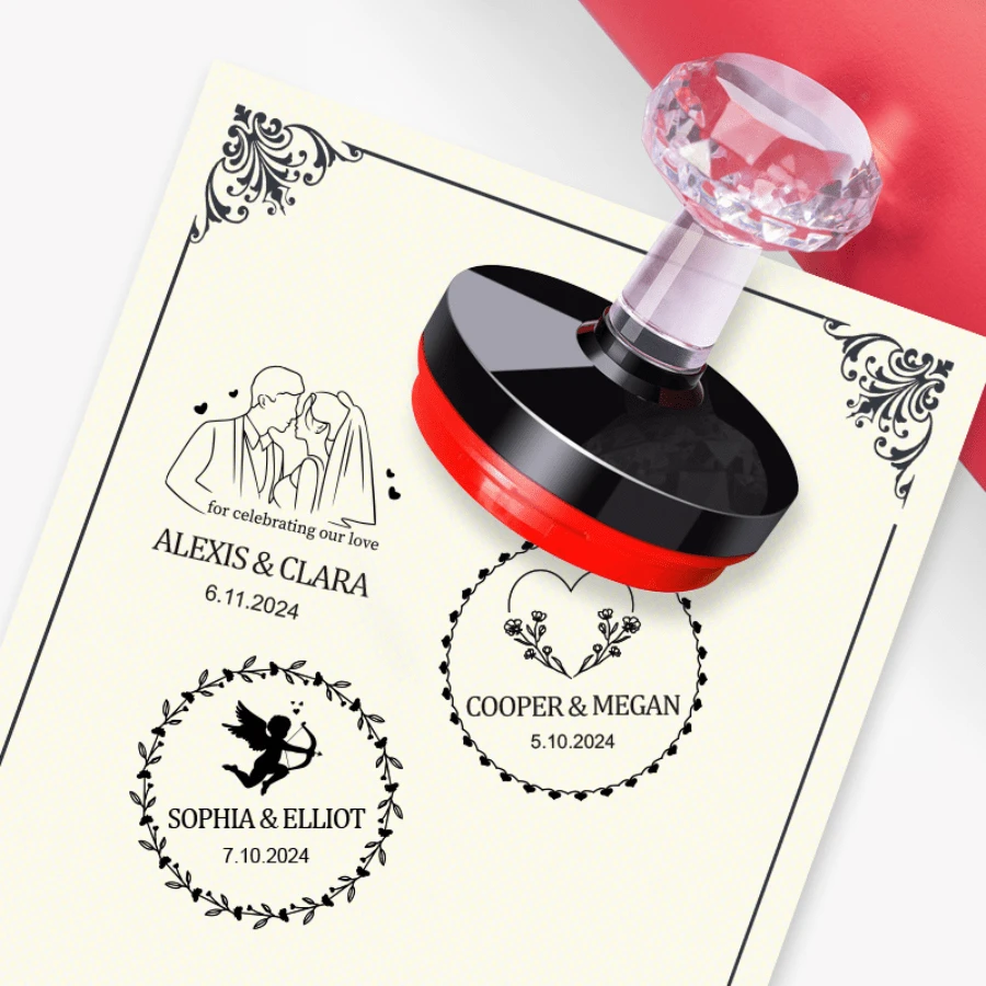 Personalized Wedding Stamp For Couples-Customizable With Names And ...