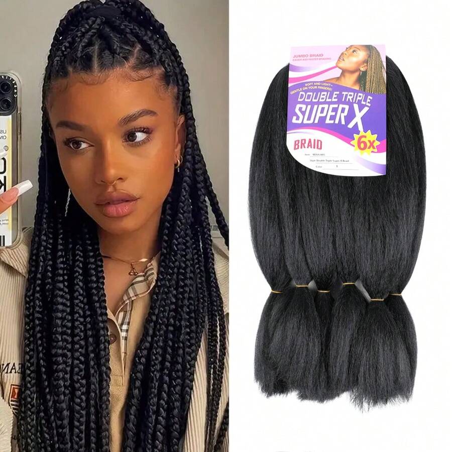BELLQUEEN 24 Inch 6 Packs Yaki Braiding Hair, Two Tone Yaki Texture ...