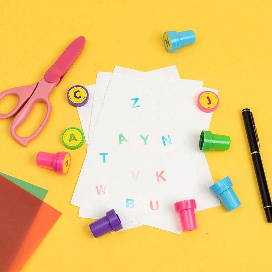26 Pcs Alphabet Stamps Letter Stamps For Class Teaching Self Inking ABC ...
