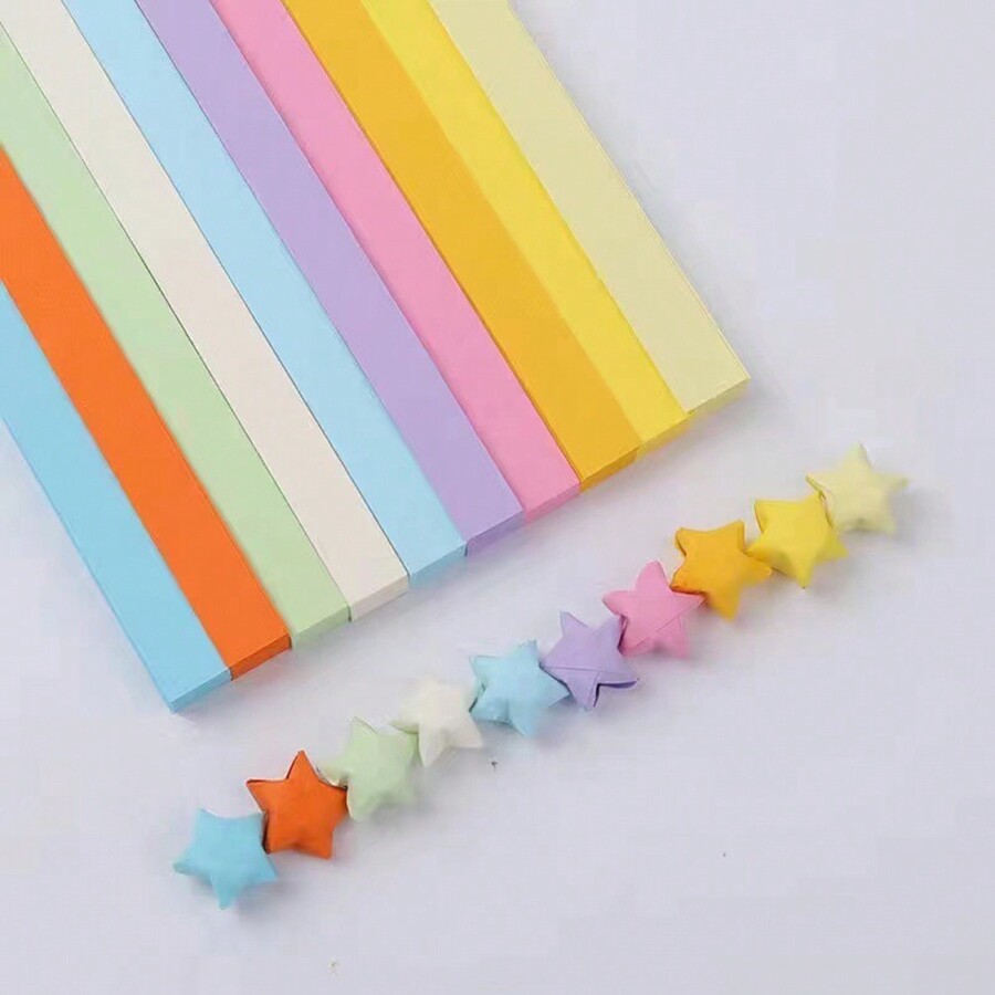 Gradient Star Origami. Glow-In-The-Dark Star Paper Strip. Origami For ...