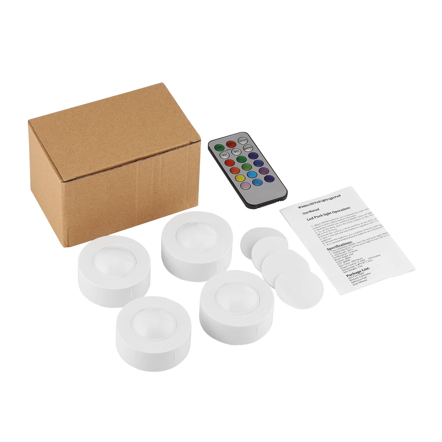 OYAJIA LED Schrankbeleuchtung Batterie, 4 Stück LED Spots ...