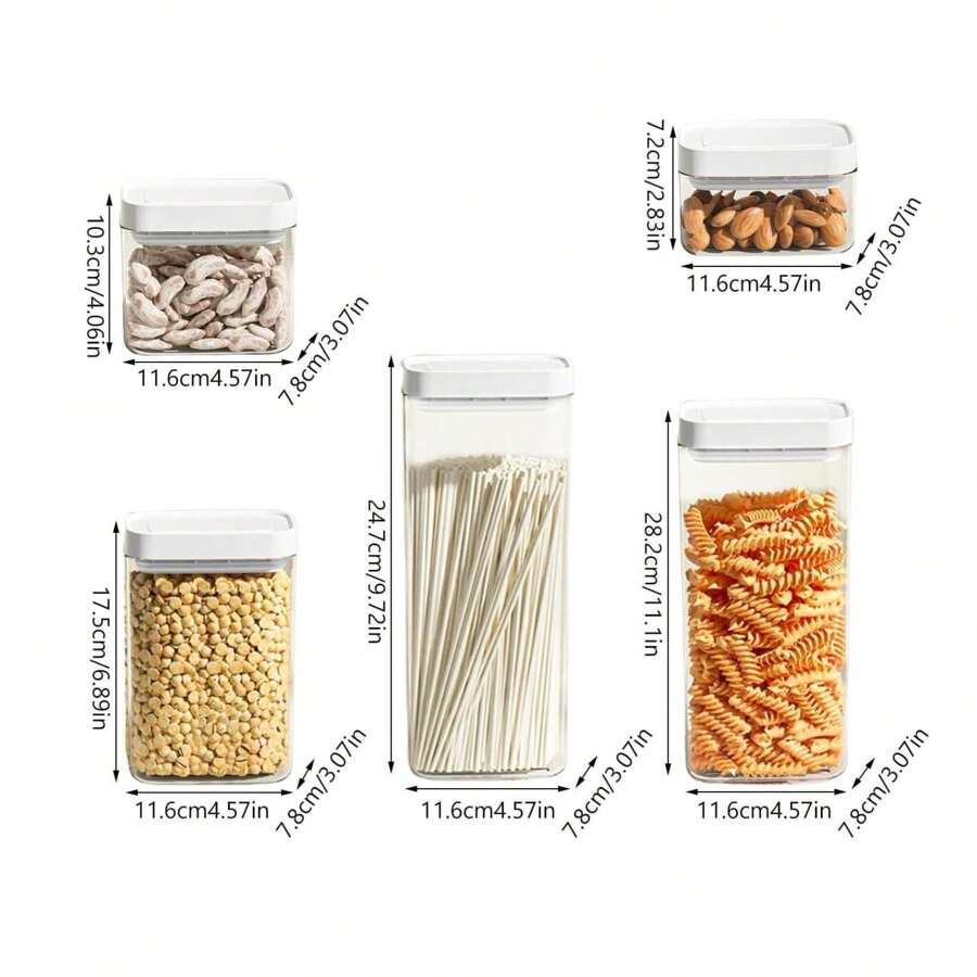Food Storage Containers - Clear Cereal Container, Airtight Grain Box ...