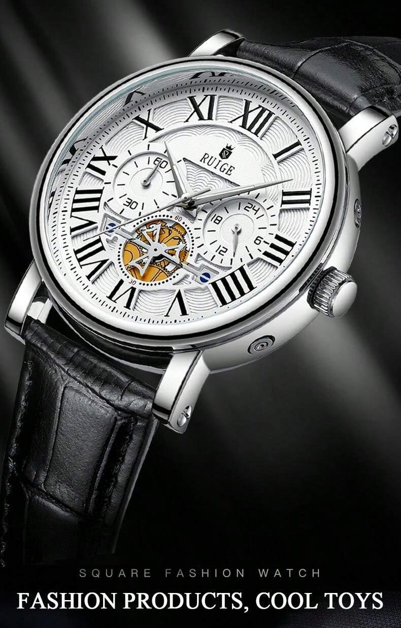 RUIG RUIGE Men's Quartz Watch 24-Hour Display Water Resistant Luminous ...