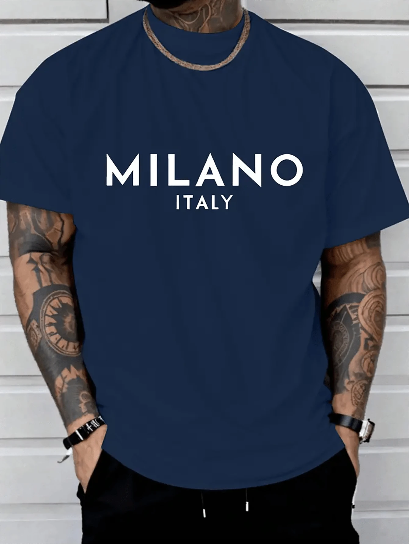 (220 Pure Cotton T-Shirt) Men's Summer Round Neck Short Sleeved Casual ...