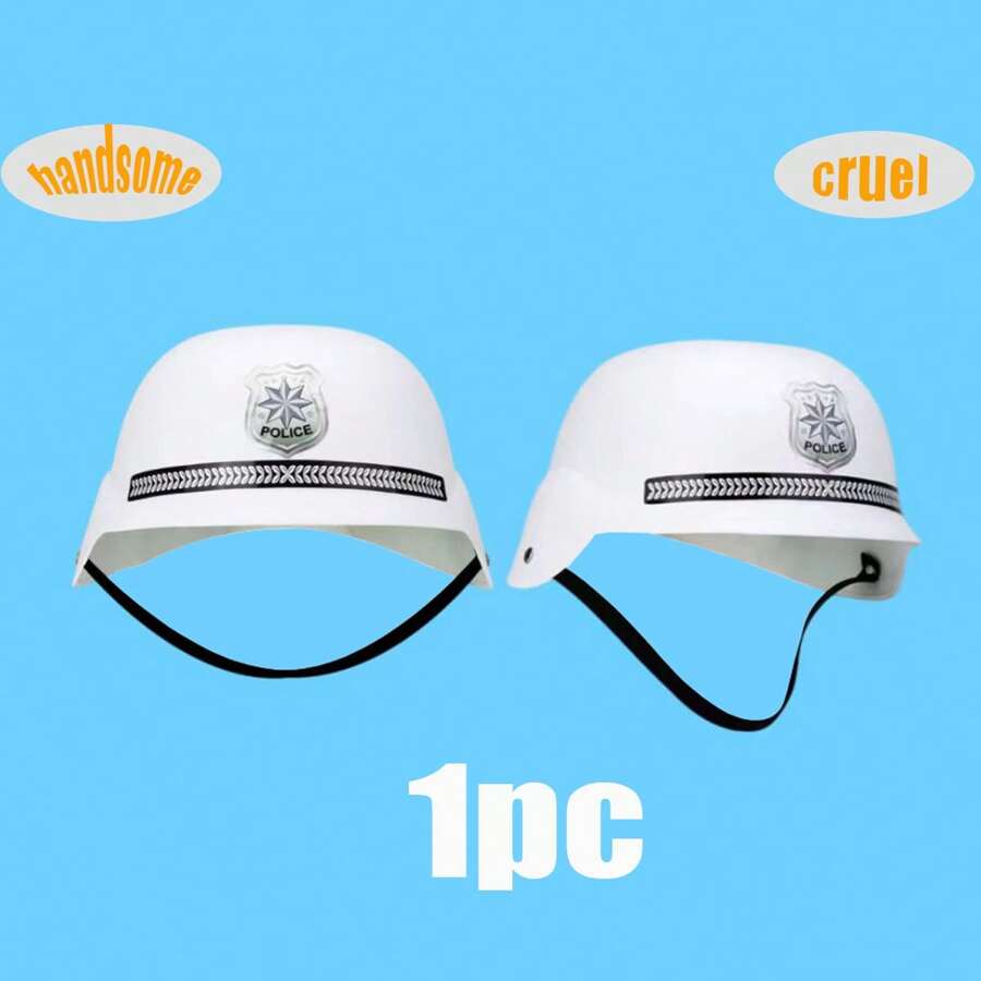 Police Cap Prop Stage Performance, Family Role Play, White Police ...