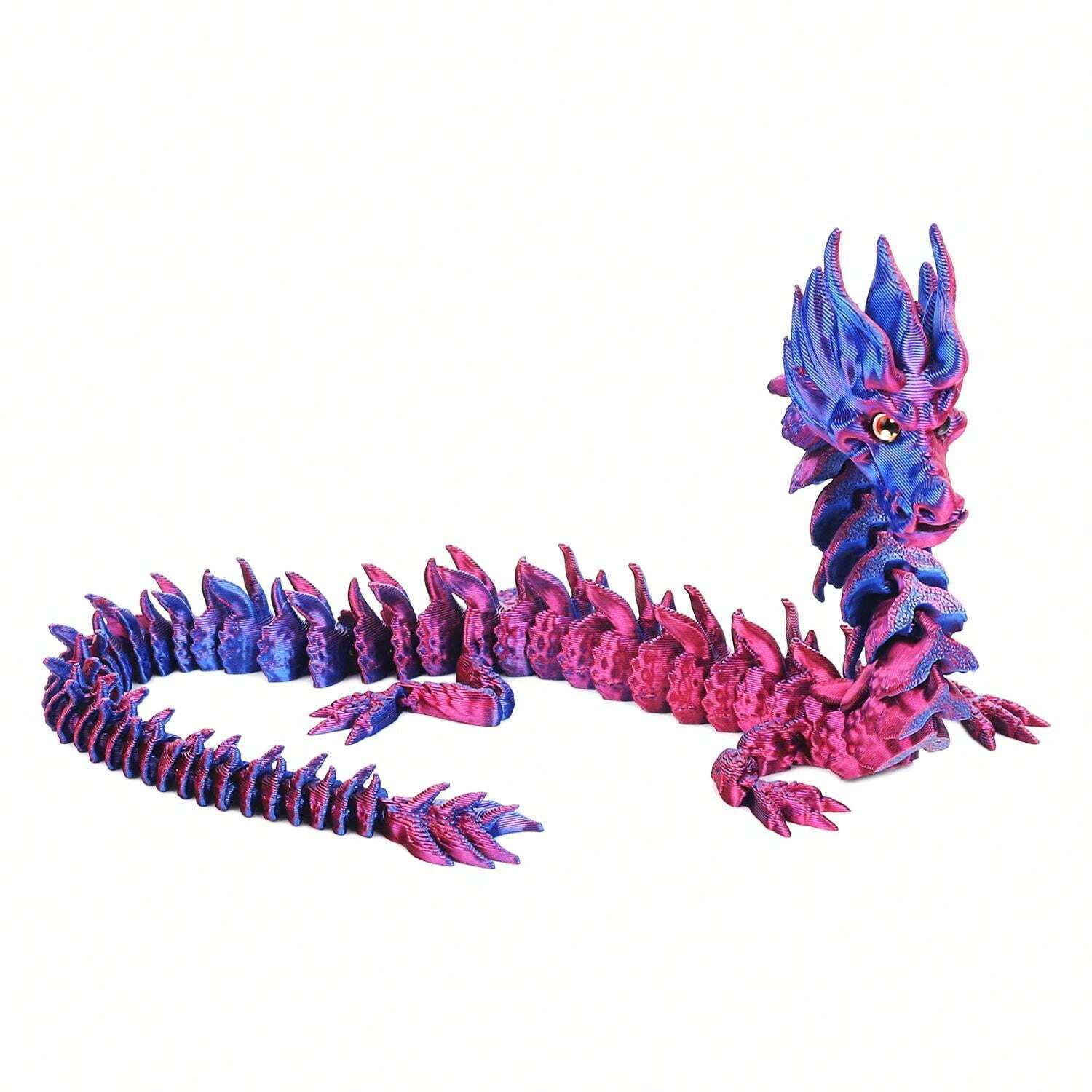 3D Printed Multi-Jointed Movable Dragon Model With Eyes, Can Stand Up ...