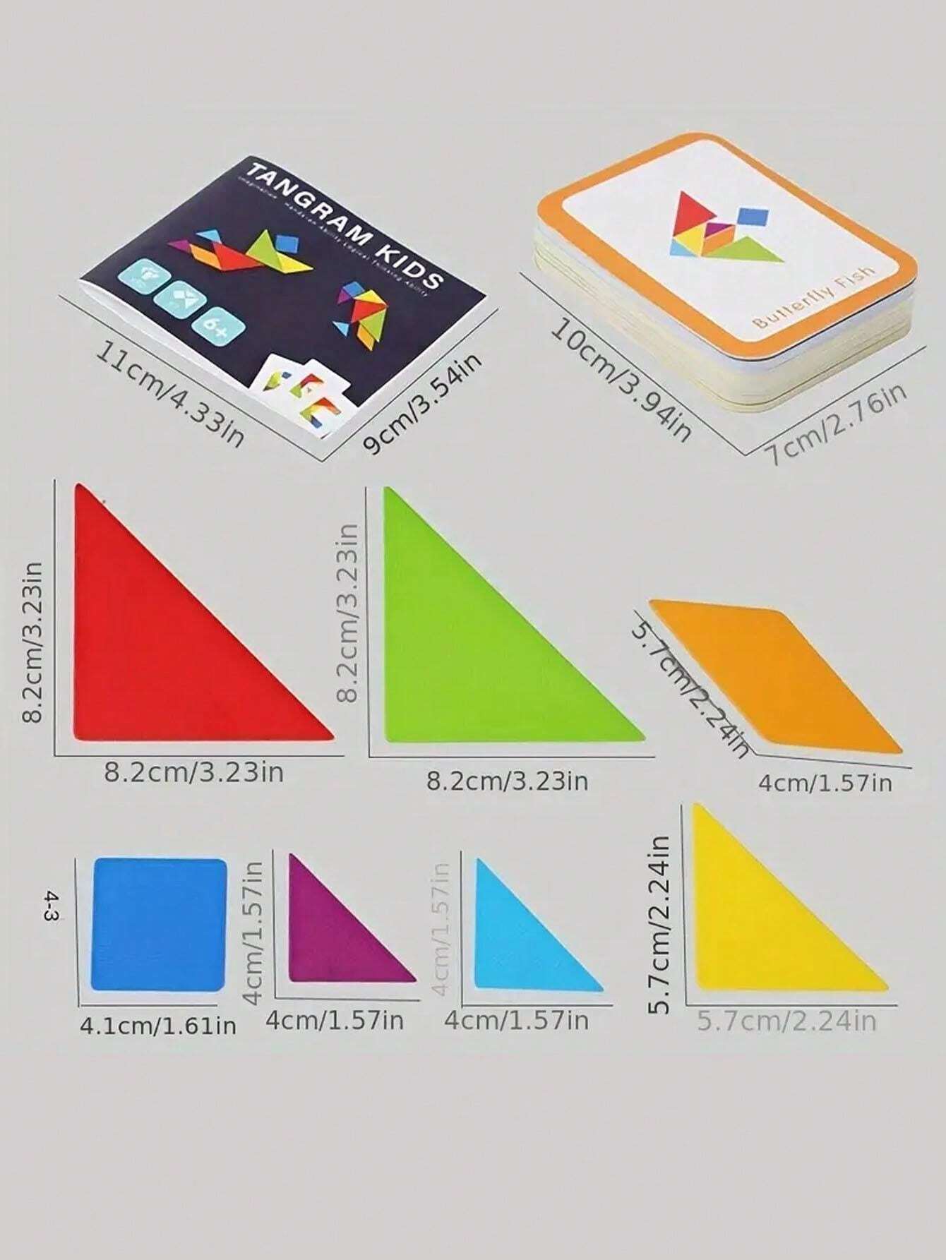 Wooden Tangram Puzzle Toy, Develops Color Recognition And Word Spelling ...