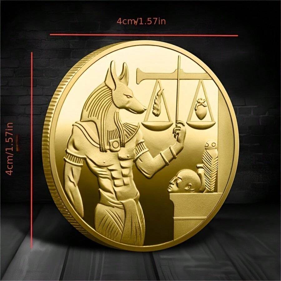 Ancient Egyptian Death Anubis Libra Fair Commemorative Coin Hound Coin ...