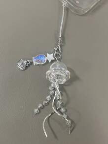1pc Women's High-End Fashion Dreamy Jellyfish Phone Chain, Translucent ...