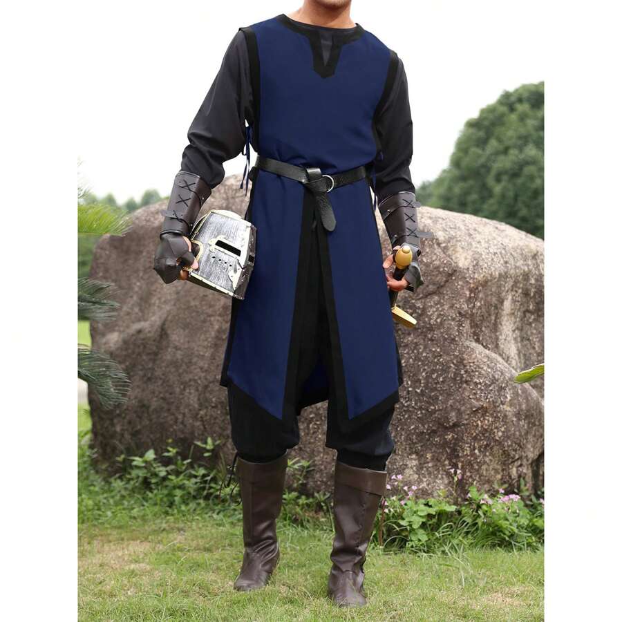 Men's Medieval Costume Renaissance Templar Tunic Viking Knight ...