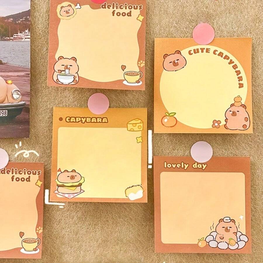 4pcs/Set Cute Cartoon Water Guinea Pig Series Sticky Notes, Merald ...