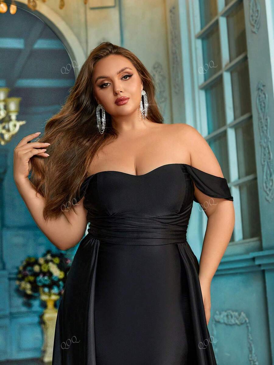 QOQ Robe de soirée élégante avec des bretelles de spaghetti à épaules ...