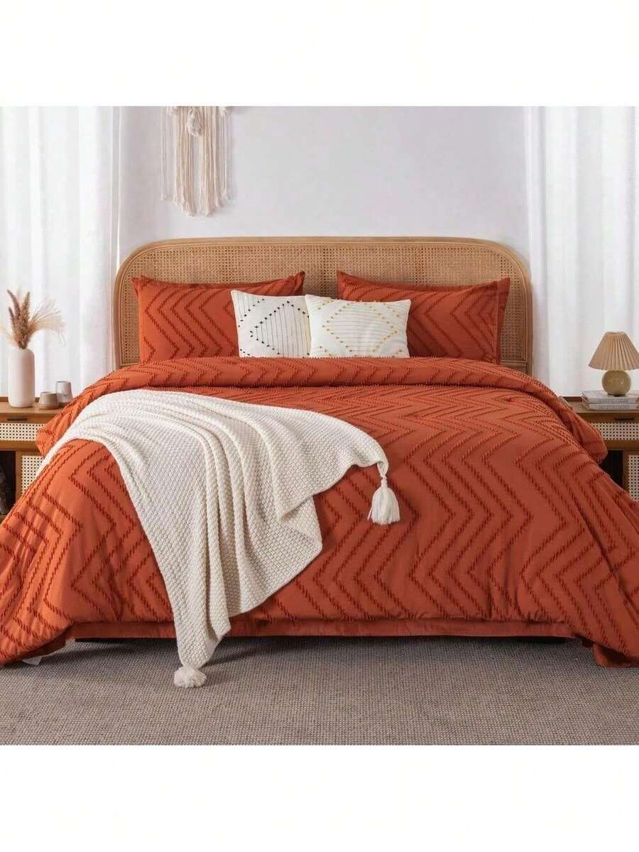 Comforter King Size Set With Sheet Bed In A Bag King Chevron Tufted ...