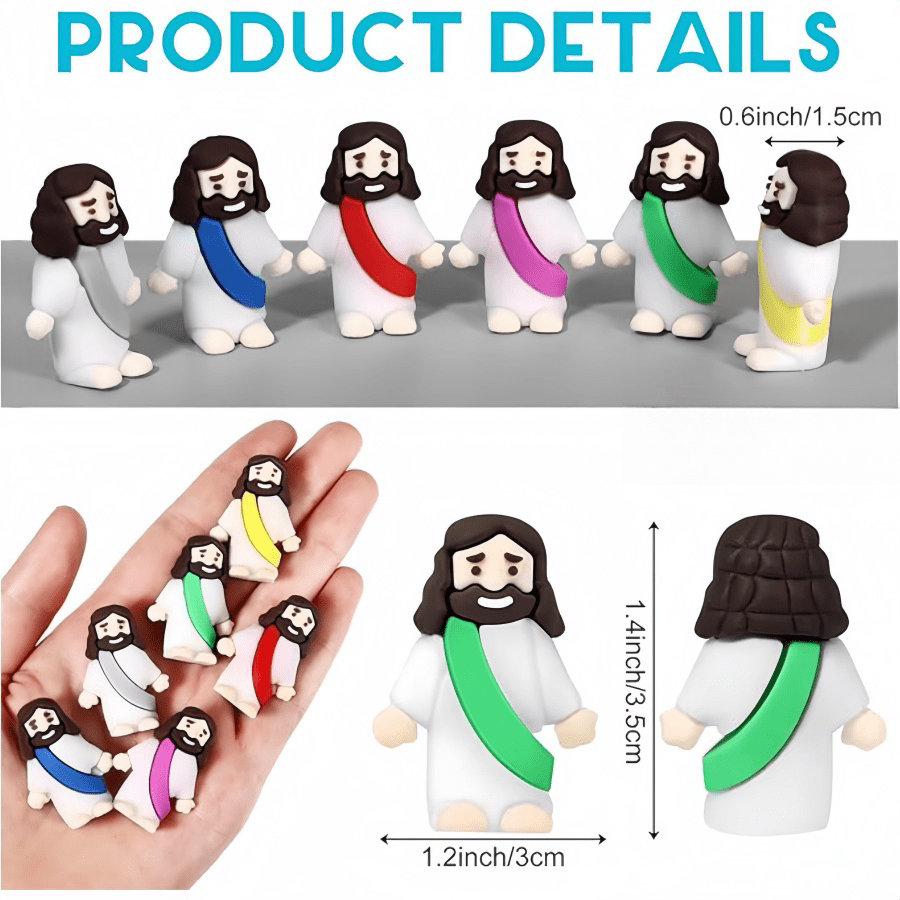 Christmas Decoration 10/20/30 Pcs Mini Jesus Figures Jesus Toys Little ...
