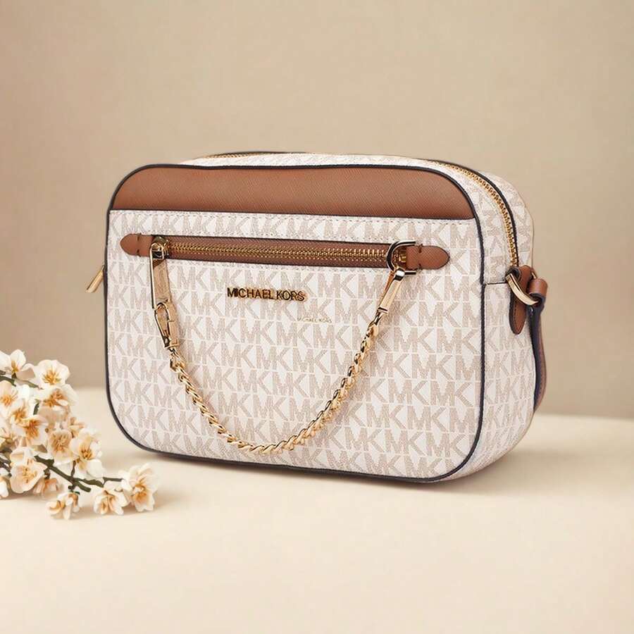 Michael Kors Women Jet Set ITEM LG EW Zip Chain Crossbody Classic ...