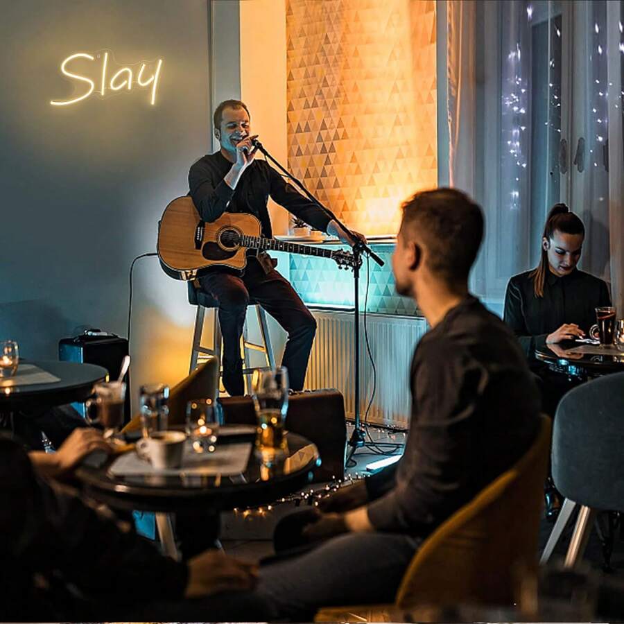 1 Pc Slay Neon Sign Slay Neon Lights Signs For Wall Decor Blue Color ...