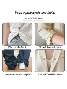 3pcs Leg Hem Chain Magnetic Clasp Pants Leg Shortener Sleeve Cuff ...