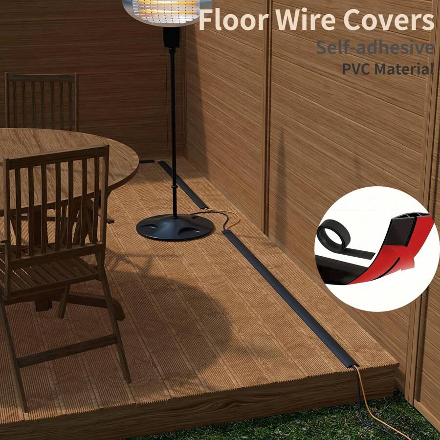 1Pc 3.2Ft PVC Floor Cable Management Protector - Wide Floor Cord Cover ...