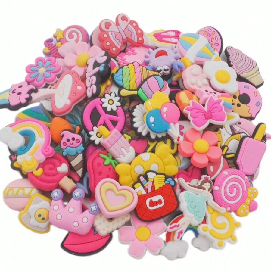 10/20/40/80/100pcs Shoe Charms For Clog Decoration, Cute Cartoon Charms ...