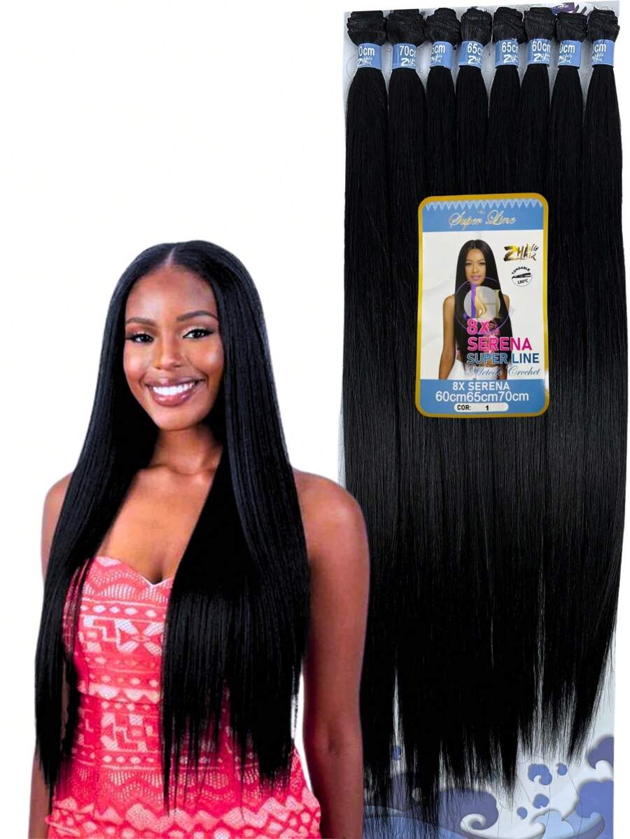 Aplique Cabelo Liso Orgânico Tela 60,65,70 cm Mega Hair Zhang | SHEIN Brasil