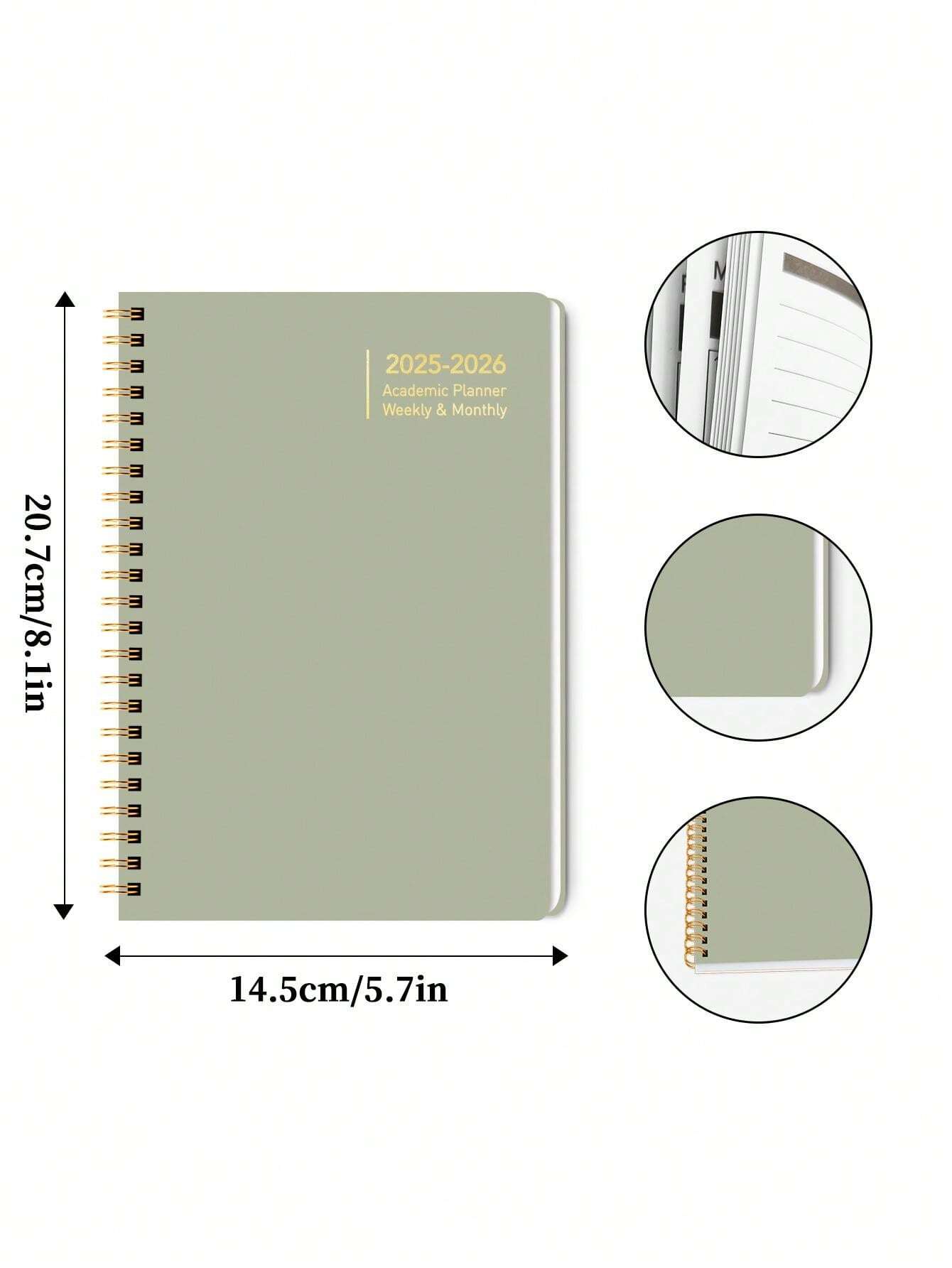 Trees Planificador semanal y mensual 2025-2026, cuaderno espiral, libro ...