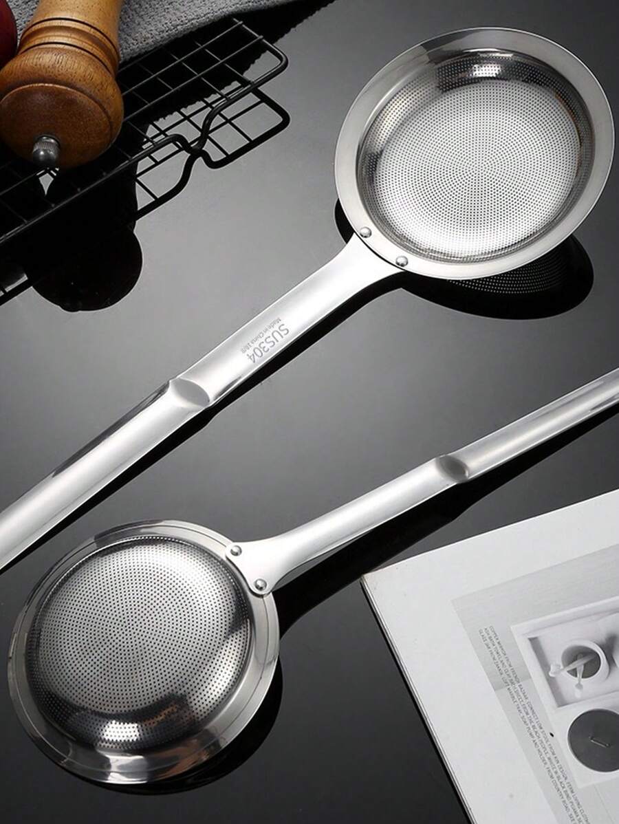 304 Stainless Steel Scum Skimmer Ladle, Kitchen Oil Skimmer Strainer ...