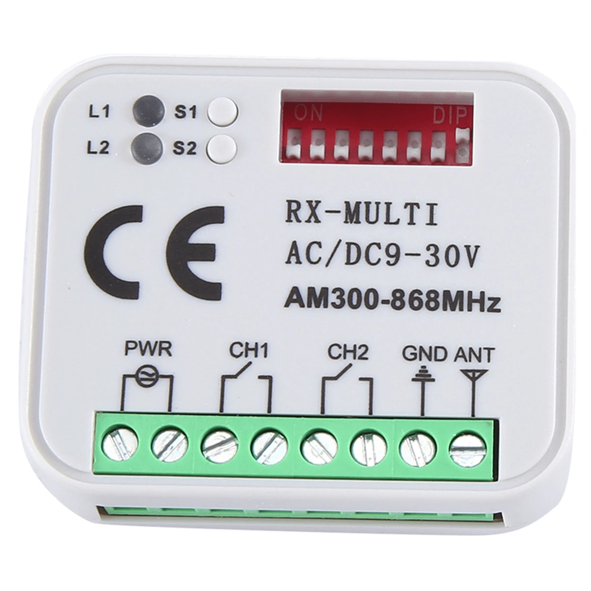 Récepteur universel multifréquence RX 300-868 MHz Module relais 2 canaux 12 V 24 V Télécommande ...