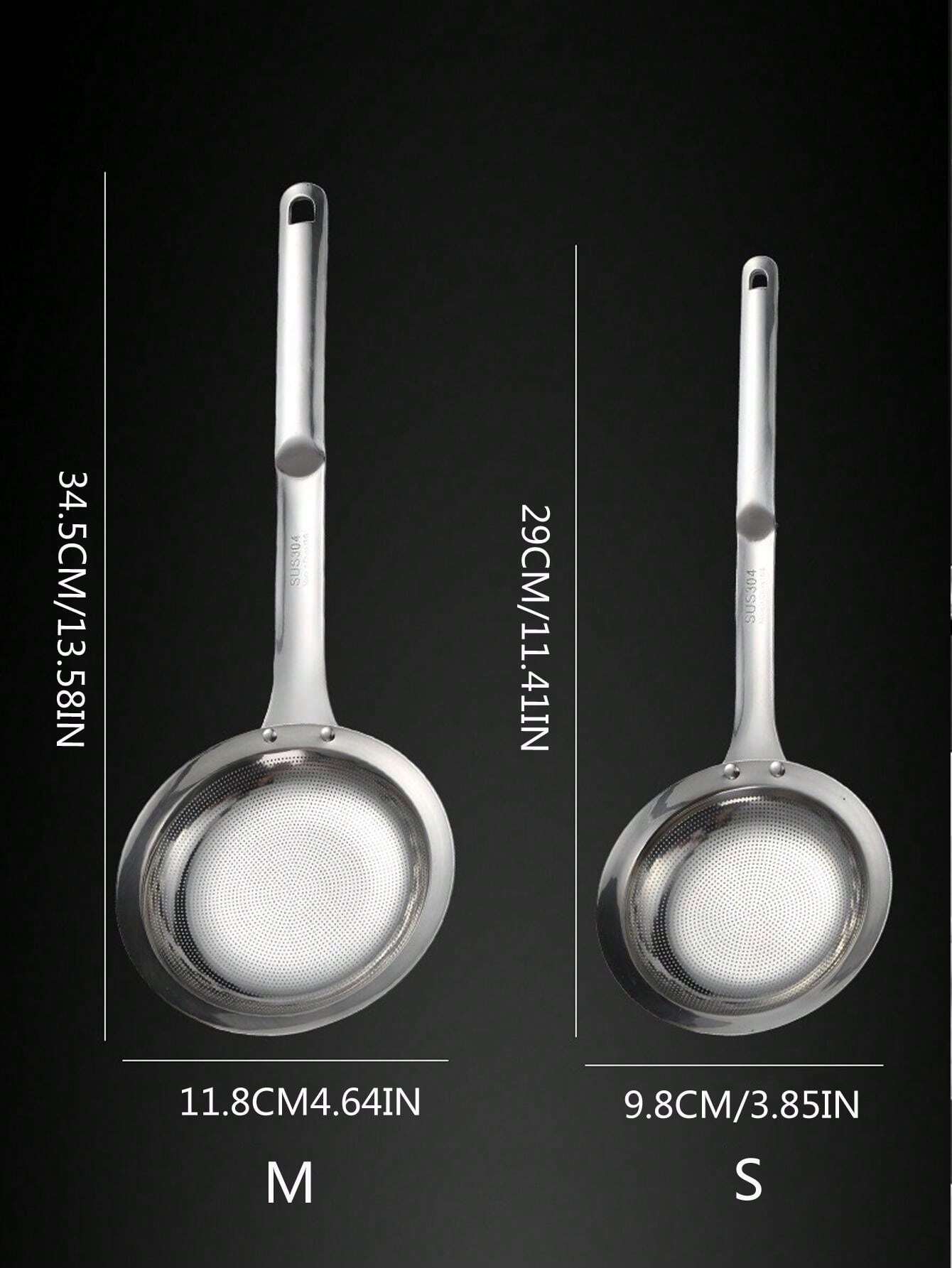 304 Stainless Steel Scum Skimmer Ladle, Kitchen Oil Skimmer Strainer ...